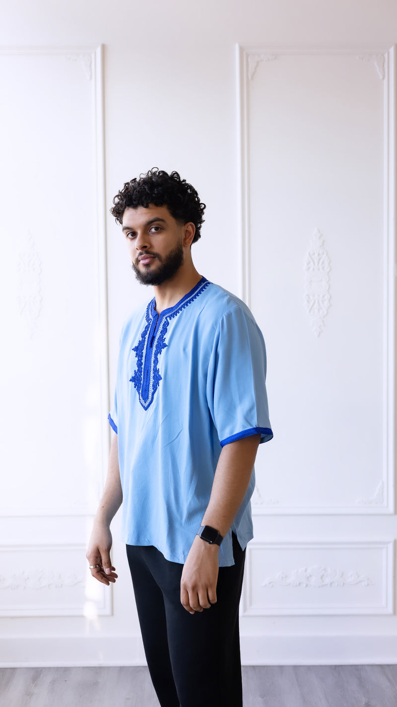 Moroccan T-Shirt Sky Blue