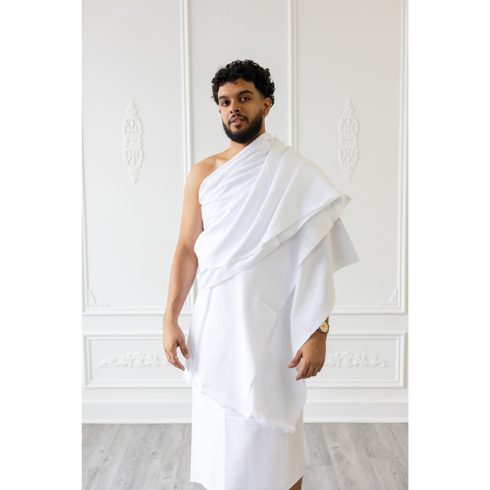 Ihram Islamic Pilgrimage Attire for Hajj and Umrah 2 Unstitched White