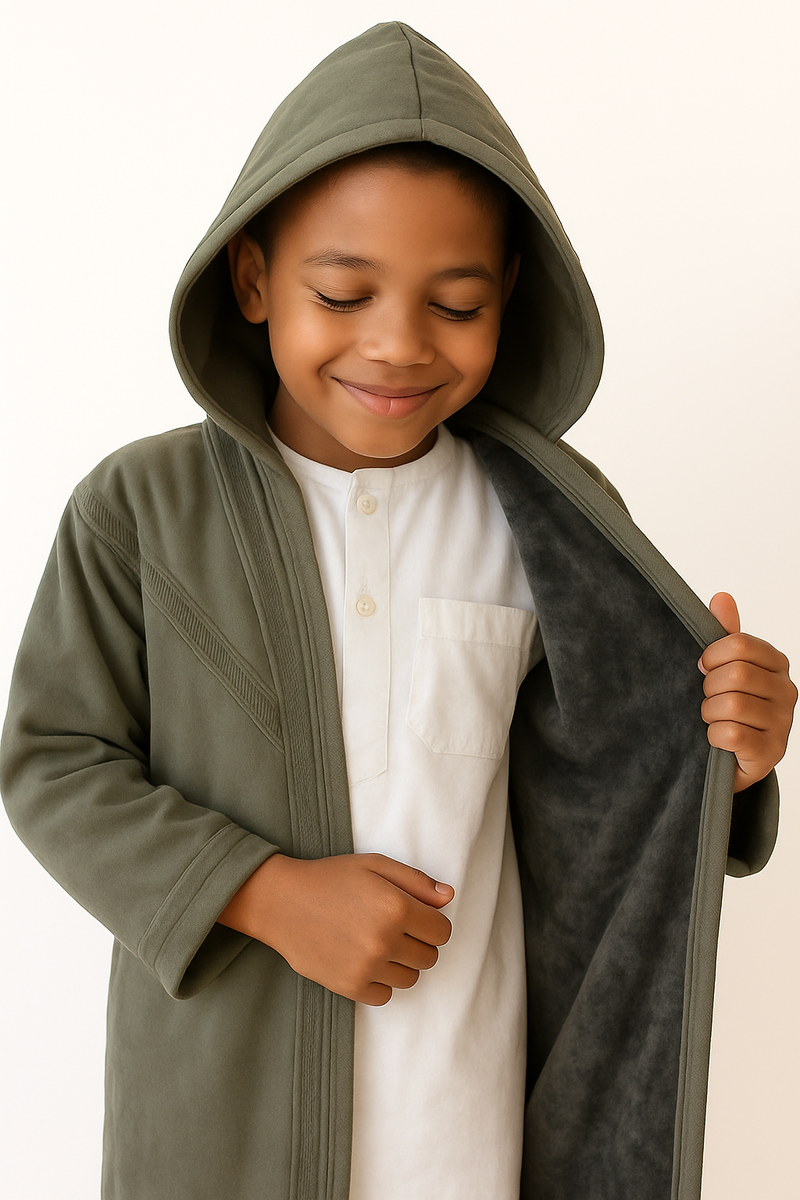 Space Grey Syrian Farwa Coat - Boys